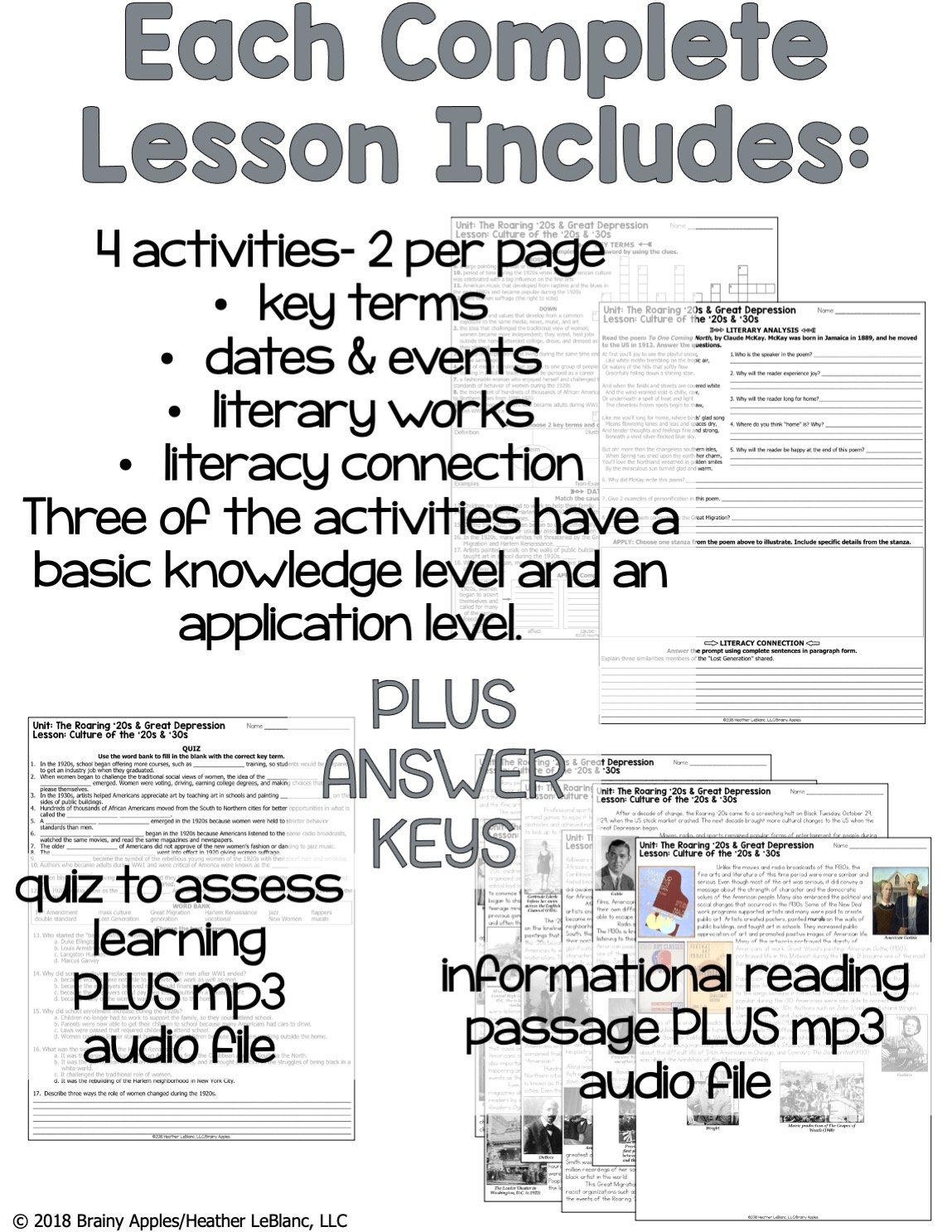 1920s Culture Lesson Plan
